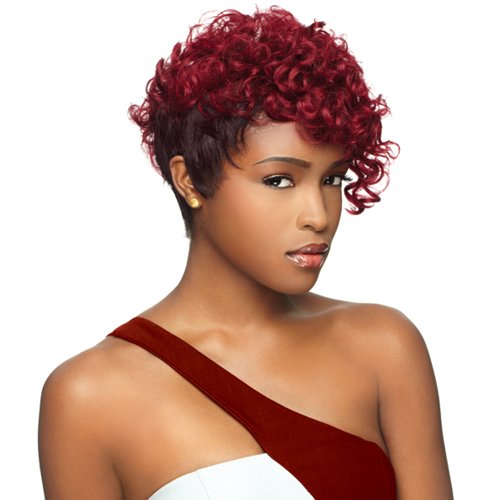 Amazon.com : Sensationnel Human Hair Bump Wig - PIXIE MIX (1B-OFF BLACK ...