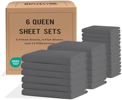 Amazon.com: Maple&Stone Bulk Pack of 6 Queen Sheet Sets – Wholesale ...
