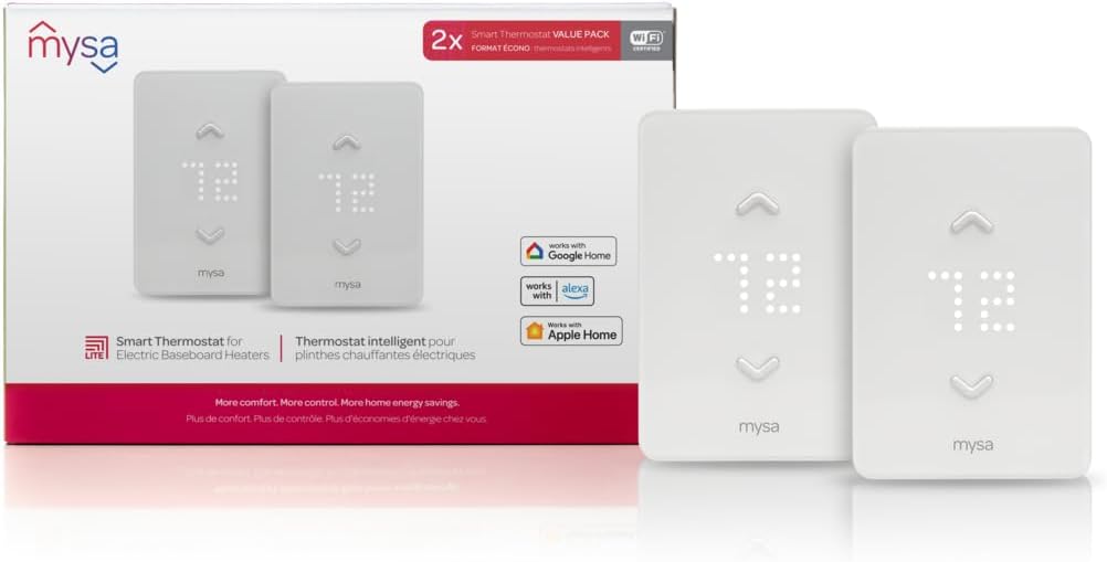 Mysa Termostato inteligente LITE para calentadores eléctricos de zócalo ...