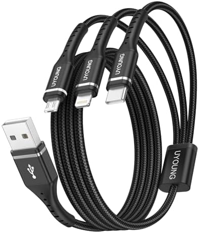 Amazon.co.jp: 3 in 1 Charging Cable, USB Cable, 3 in 1 Charging Cord, 1 ...