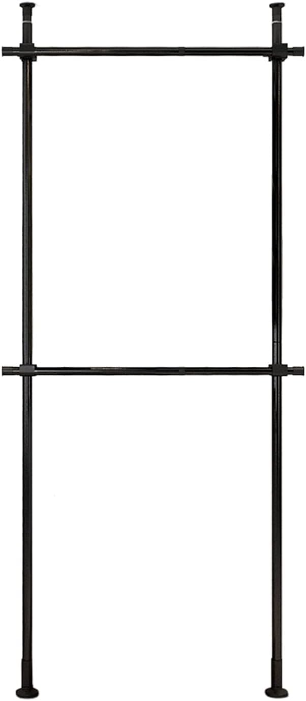 Amazon.com: Floor to Ceiling Clothing Rack, 2 Tier Adjustable Heavy ...