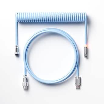 Amazon.com: Lightgas USB C Coiled Keyboard Cable for Mechanical ...