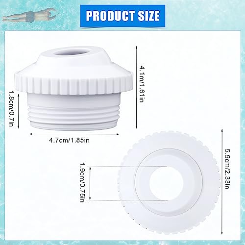 SAVITA 3pcs Pool Jet Nozzles, Practical Flow Eyeball Inlet Jet White ...