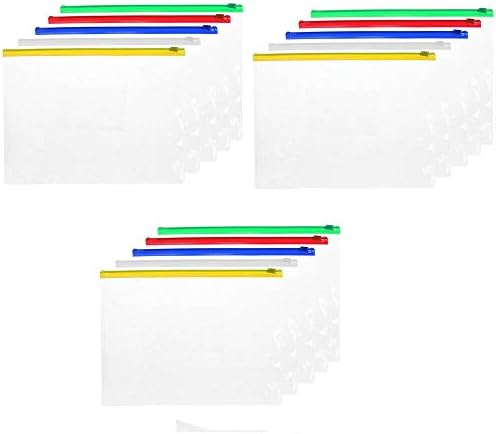 SENRISE 20Pcs A5 Plastic Wallets Transparent File Bags Zip File Bag ...