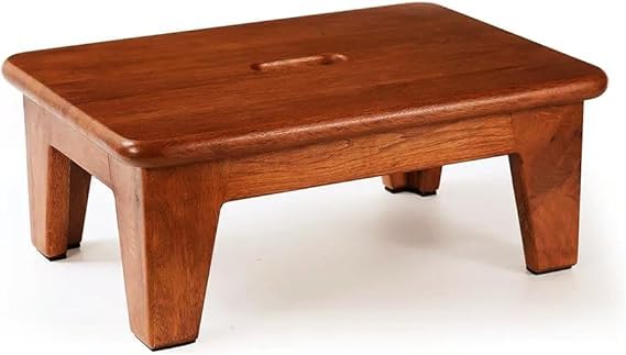 Giantex Sheesham Wood Portable Step Stool with Non Slip Pad for Bedroom ...