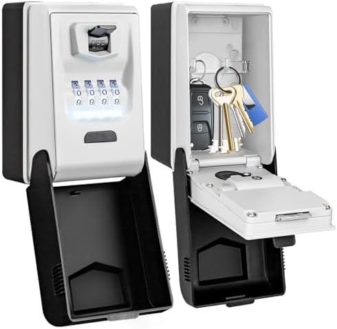 Amazon.com: HUANLANG Key Lock Box Wall Mount,Outdoor Combination Lock ...