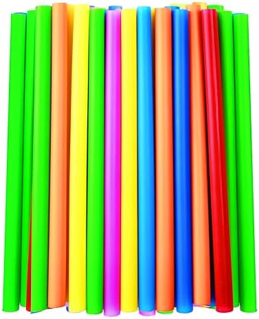 Amazon.com: 100 Pcs Jumbo Smoothie Straws,Colorful Disposable Wide ...