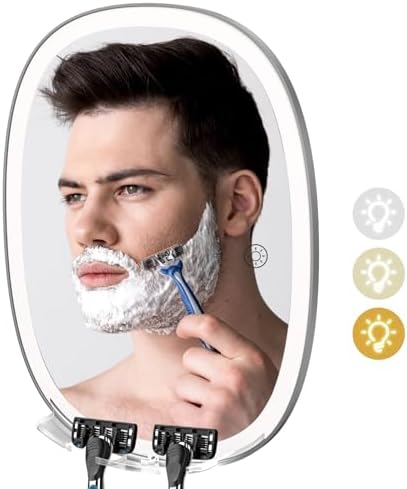 Amazon.com : COSMIRROR Lighted Shower Mirror Fogless for Shaving with ...