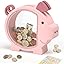 Amazon.com: Wooden Piggy Bank for Boys Kids Girls, Clear Large Animal ...