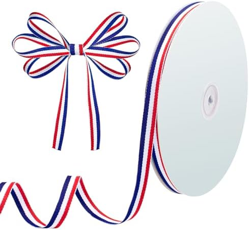 Amazon.com: Ribbli Red/White/Blue Striped Grosgrain Ribbon,3/8-Inch x10 ...