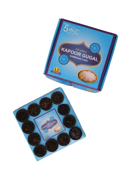 Kapoor GUGAL SAMBRANI Cups (Pack of 6) Filled with BHIMSENI Camphor and ...