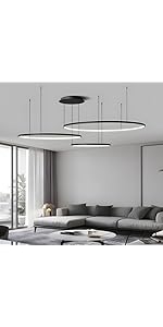 LightInTheBox Modern LED Gold Ring Chandelier, 31.5" Halo Pendant Light ...