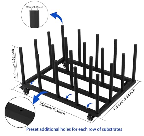 Snapklik.com : Heavy Duty Vinyl Cart Mobile Rack 20 Roll Vinyl Rolling ...