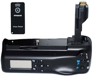 Polaroid Battery Grip/Vertical Shutter Release for Canon EOS 7D with LCD Display and Remote ...