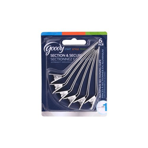 Amazon.com : Goody Aluminum Sectioning Clips - 6 CT, Silver : Hair ...