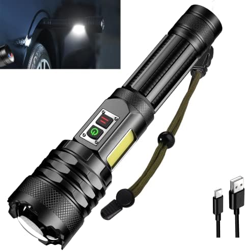Led Rechargeable Flashlight 20000 High Lumens, Super Bright Type-C Fast ...