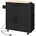 Amazon.com: HOMCOM Kitchen Island with Storage, Rolling Kitchen Cart ...