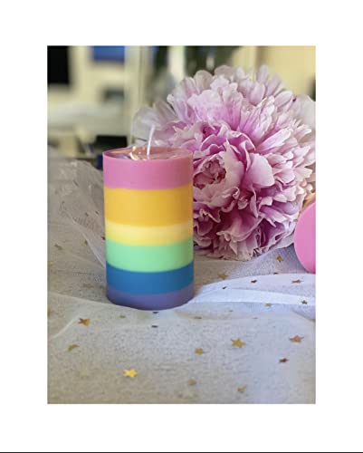 LGBTQ candles rainbow bright colours pride month love is love (pillar ...
