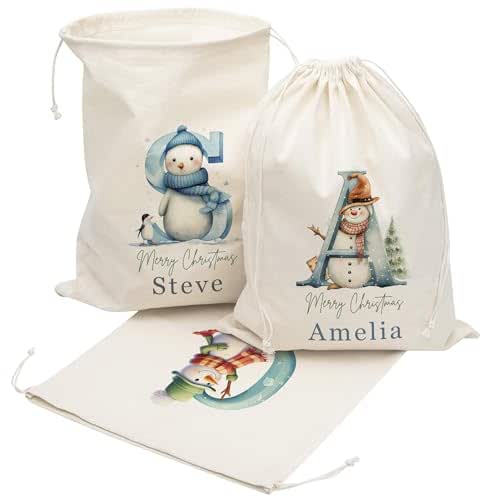 Amazon.com: Personalized Initial Christmas Santa Sacks with Name for ...