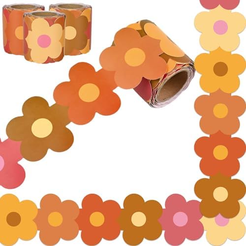 Amazon.com: 99ft Groovy Retro Hippie Flower Bulletin Board Borders Boho ...