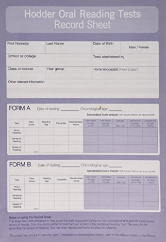 『Hodder Oral Reading Tests: Record Sheet』｜感想・レビュー - 読書メーター