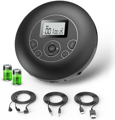 Desobry Portable CD Player with Rechargeable Battery Personal CD ...