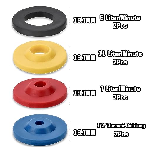 Snapklik.com : OUTLET 8 PCS Shower Flow Reducer Limiter Set, Water Flow ...