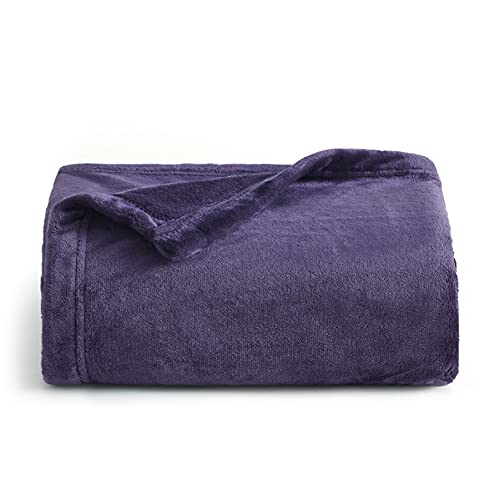 Amazon.com: Bedsure Purple Fleece Blanket Throw Blanket- 300GSM Throw ...