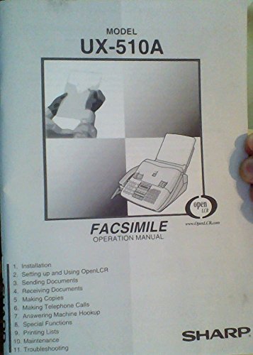Model UX-510A Facsimile Operation Manual - Sharp: Sharp: Amazon.com: Books