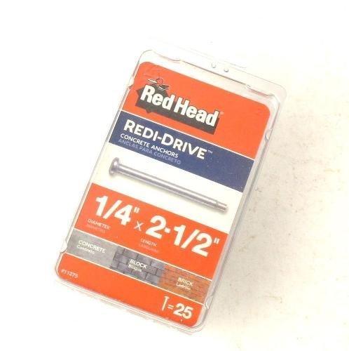 Red Head 25-Pack 1/4" x 2-1/2" Redi-Drive Concrete Anchors by Red Head ...