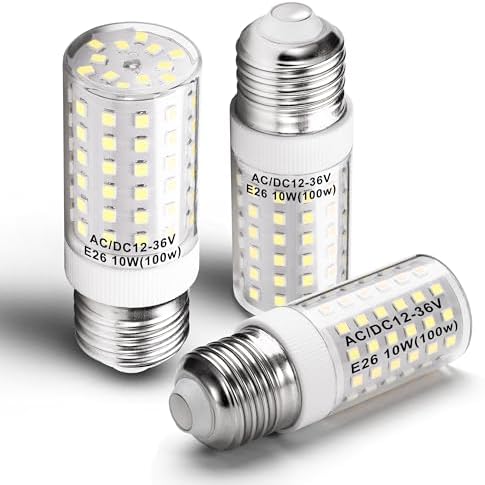 Hylroe 12 Volt 24V Low Voltage E26 Medium Screw Base LED Bulbs 6000K ...