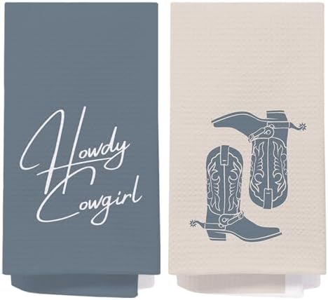 Amazon.com: Tzhim Western Kitchen Towels, Preppy Cowboy Hand Towels ...