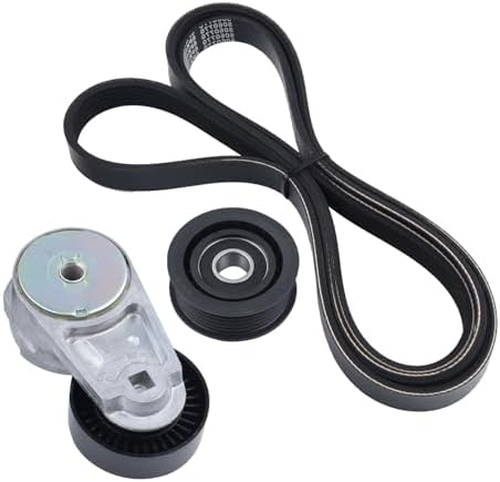 FEIDKS Drive Belt Tensioner Idler Pulley Serpentine Belt Kit For Dodge ...