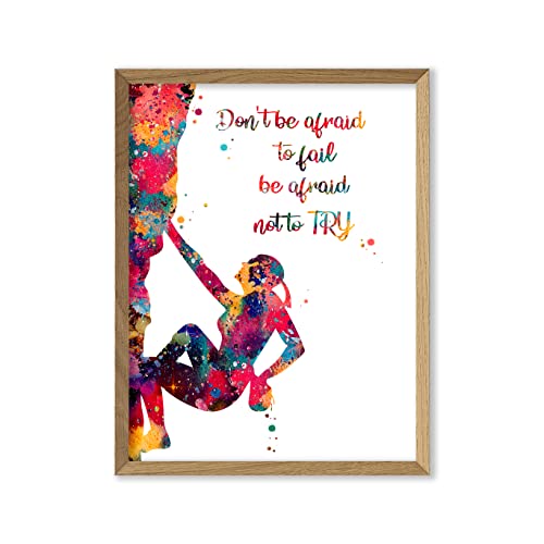 Amazon.com: Rock Climbing Girl Geometric Watercolor Posters Art Prints ...