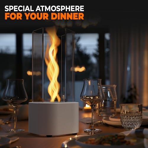 Tornado Tabletop Fire Pit with Adjustable Flame [Up to 90+ Mins], Table ...