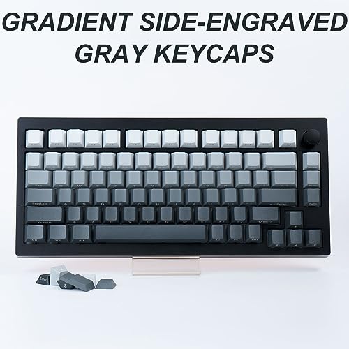 JOLINTAL 124 Keys Gradient Grey Keycaps Set, PBT Cherry Profile Keycaps ...