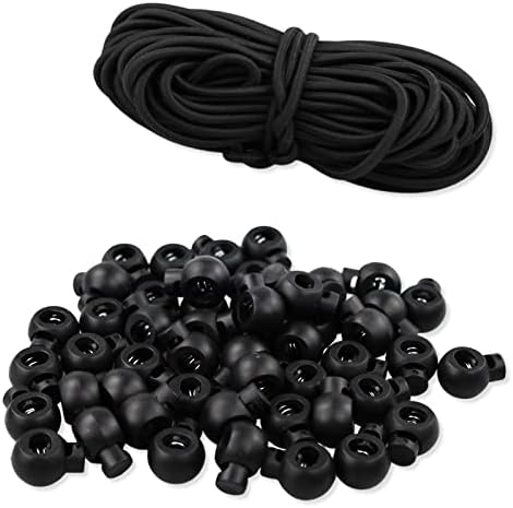 LAMXD 50 Pieces Drawstring Toggles and 32 feet Drawstrings Plastic ...