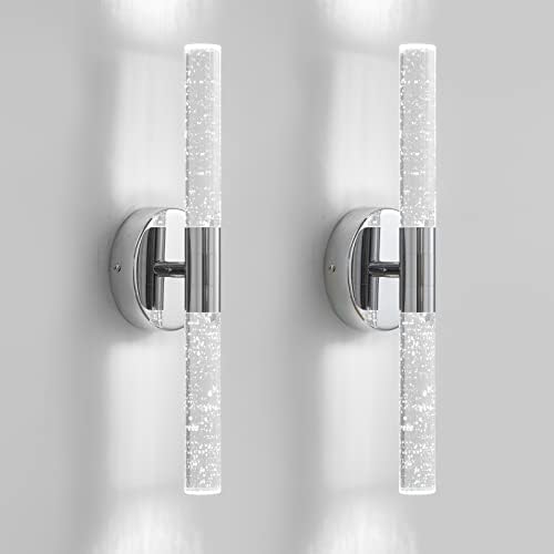 Wall Sconce Set of Two Modern LED Sconces Wall Lighting Chrome Wall ...