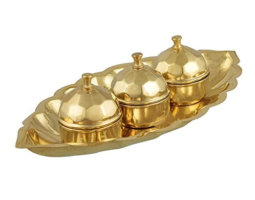 MSP Brass Boat Kuyri Puja Rituals Roli Chawal Akshat Dibbi Chandan ...
