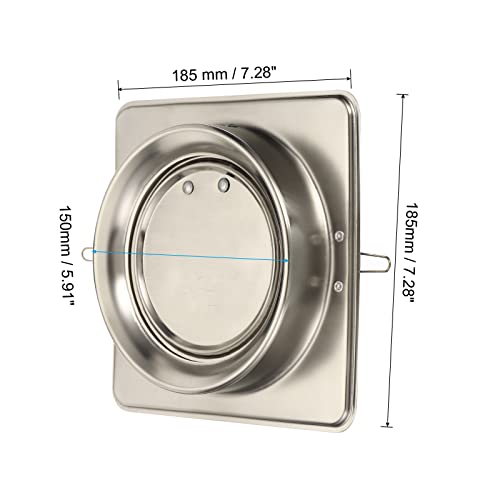 PATIKIL 6″ Backdraft Damper with Ducting Hose Clamp, 1 Set Stainless ...