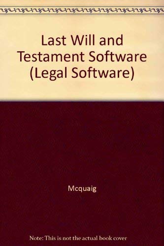 Last Will and Testament Software (Legal Software): Mcquaig ...