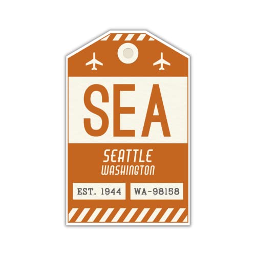Amazon.com: SEA Seattle Washignton Luggage Tag Sticker/Airport Code ...