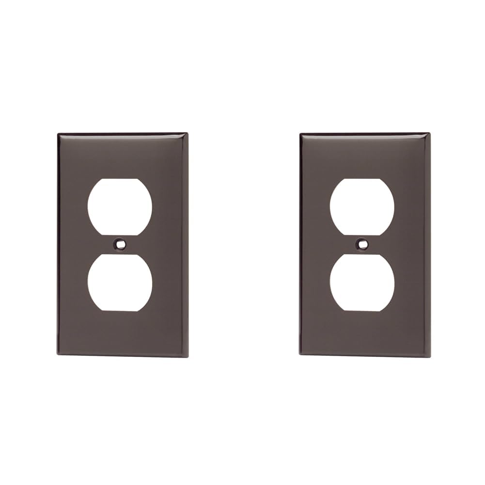 Leviton 80703 1-Gang Duplex Device Receptacle Wallplate, Standard Size ...