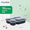 Amazon.com: FRESHPAK Meal Prep Container Reusable 40 Pack 34oz - Shrink ...