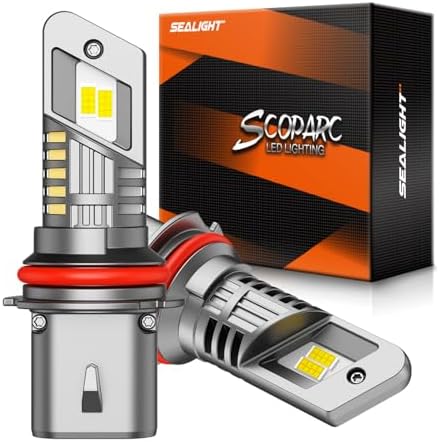 SEALIGHT 9004 LED Headlight Bulbs,28000LM 6500K Cool White Light Bulbs ...