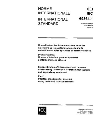 IEC 60864-1 Ed. 1.0 b: 1986, Standardization of interconnections ...