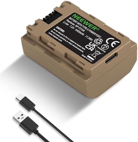 Powerextra NP-FZ100 Replacement Battery and Dual LCD Charger 2 Pack 2500mAh,Compatible with Sony ...