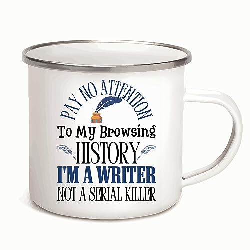 Amazon.com: Gift for Im A Writer Not A Serial Killer Fans 12oz Enamel ...