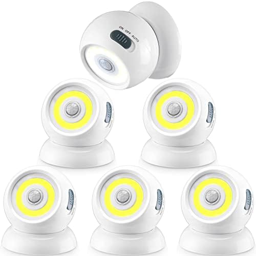 6 Pcs Motion Sensor Lights 360°motion Activated Night Lights Battery ...