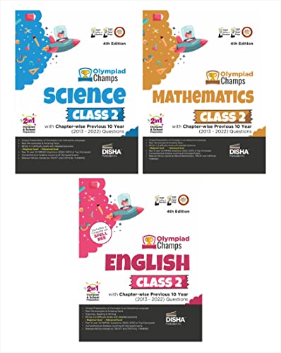 Class 2 Olympiad Champs Combo (set of 3 books) Science, Mathematics ...